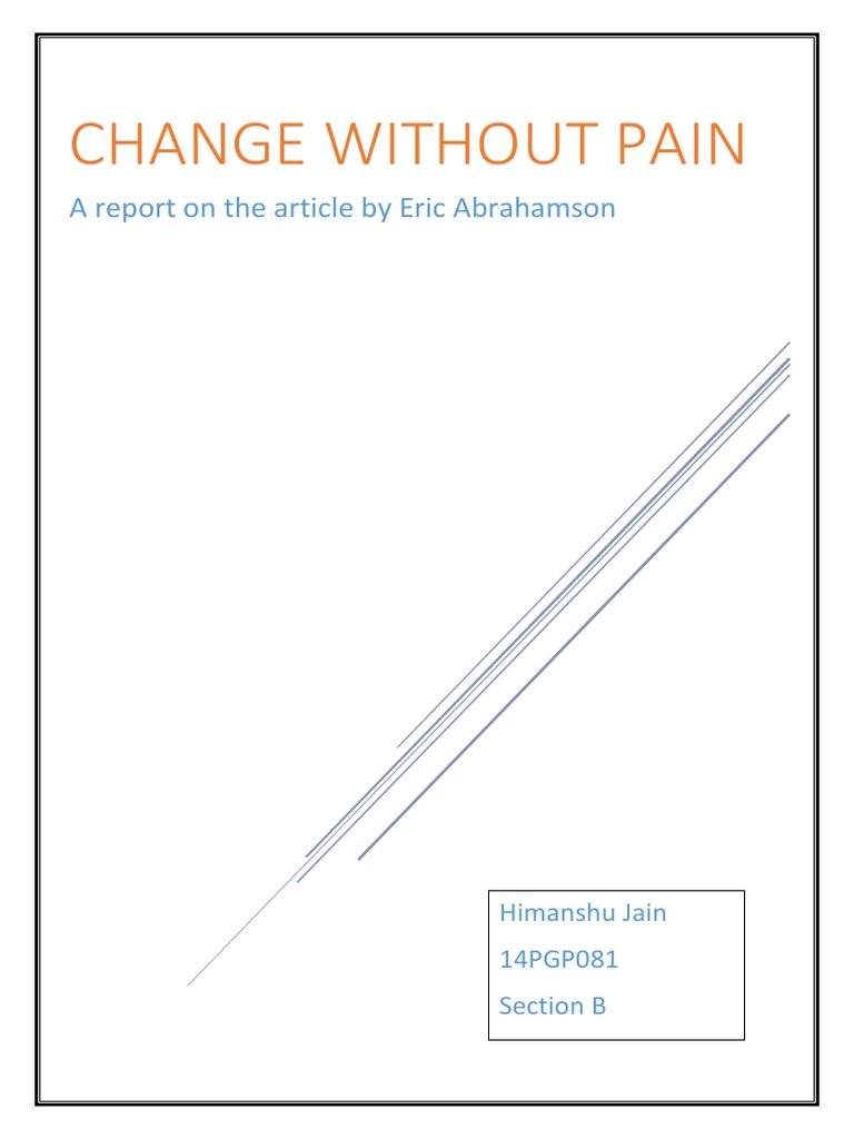 Change Without Pain PDF | PDF | Business (General) | Labour
