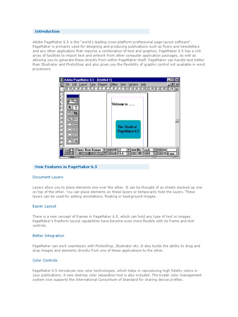 Introduction Pagemaker | PDF | Page Layout | Adobe Photoshop