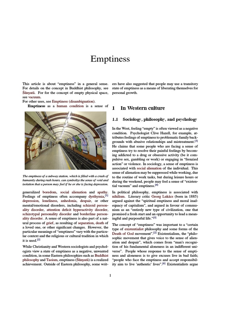 Emptiness | PDF | Psychological Concepts | Psychology