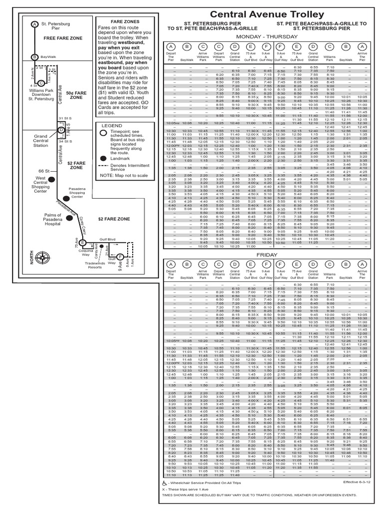 ST Petersberg - Central Ave Trolley Schedule | PDF | Passenger Rail ...