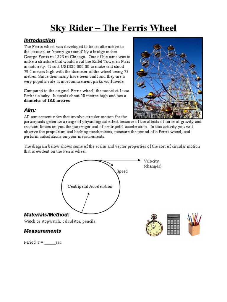 Ferris Wheel (Lab Proposal | PDF | Acceleration | Force