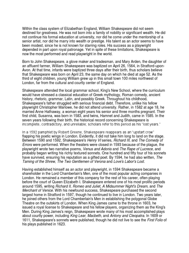 Within The Class System of Elizabethan England | PDF | English ...