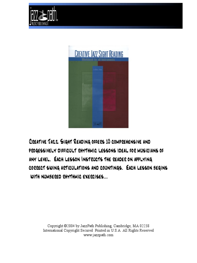 Creative Jazz Sight Reading Jazz Path | PDF
