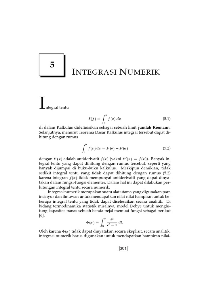Komputasi Numerik Bab 5 | PDF | Metode & Bahan Ajar