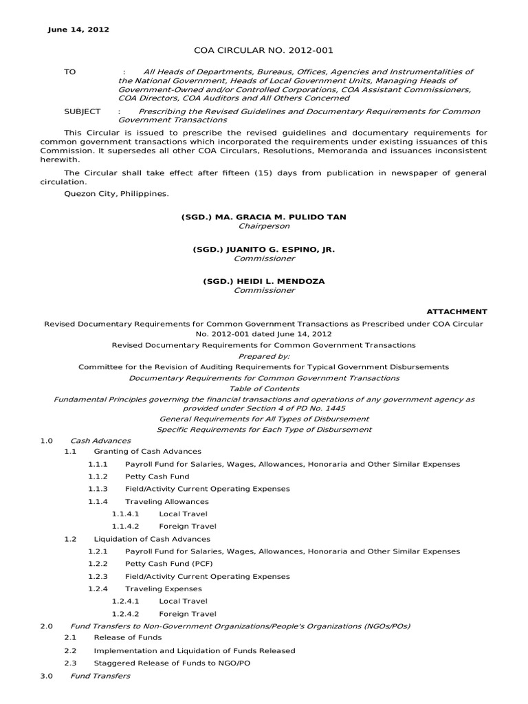 Coa 2012-001 | PDF | Employee Benefits | Payroll