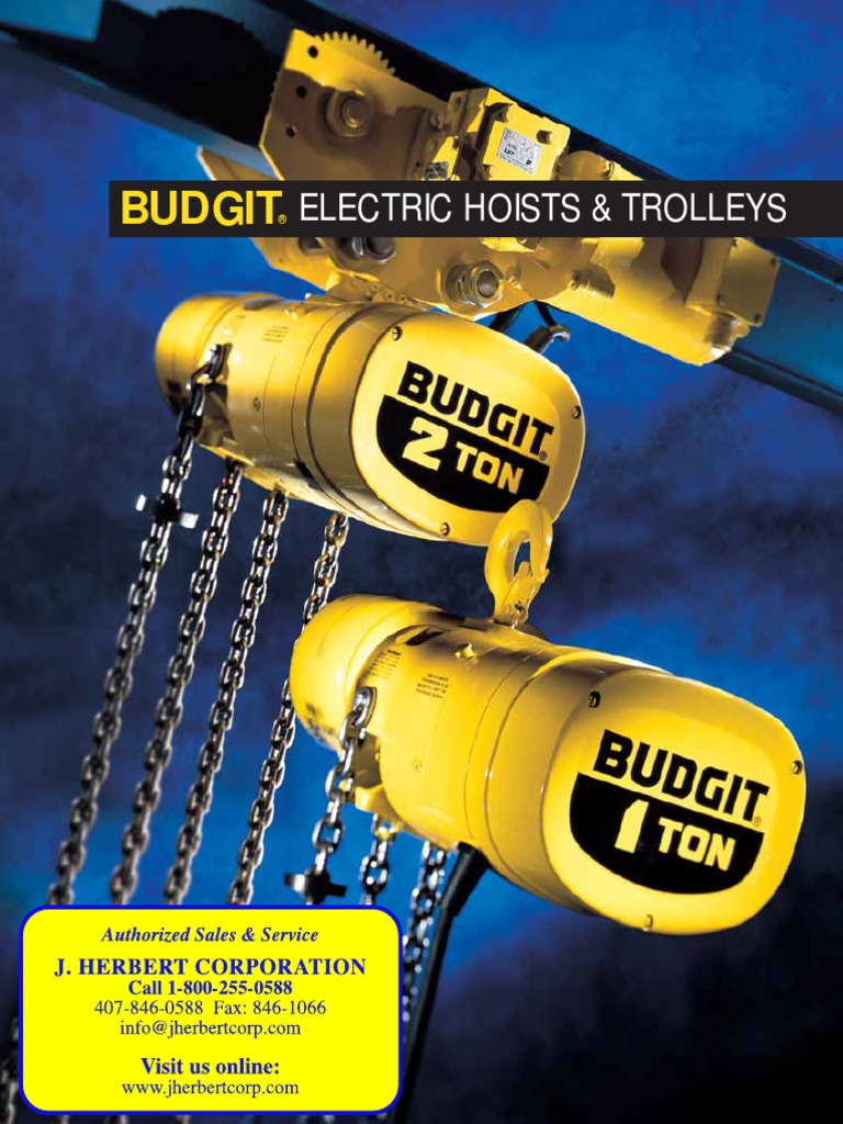 BUDGIT Electric Hoists and Trolley Brochure | PDF | Elevator ...