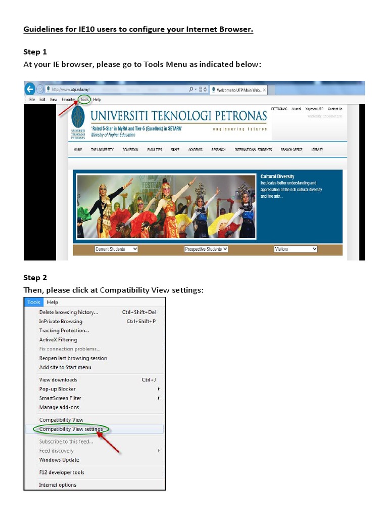 At Your IE Browser, Please Go To Tools Menu As Indicated Below | PDF