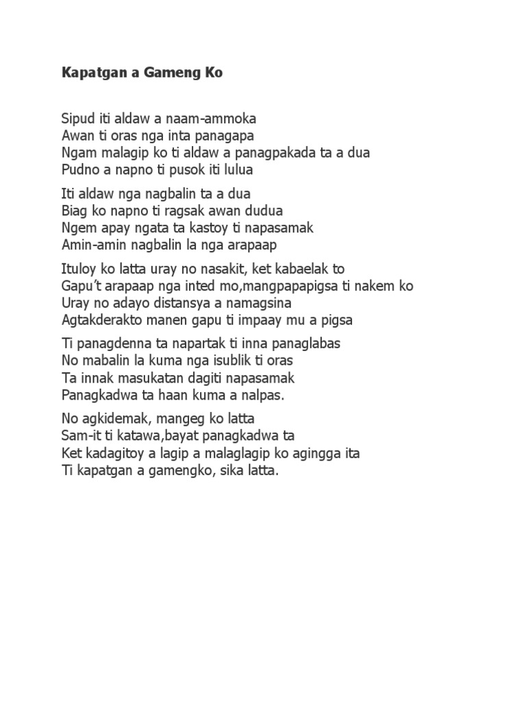 Ilocano Poem | PDF