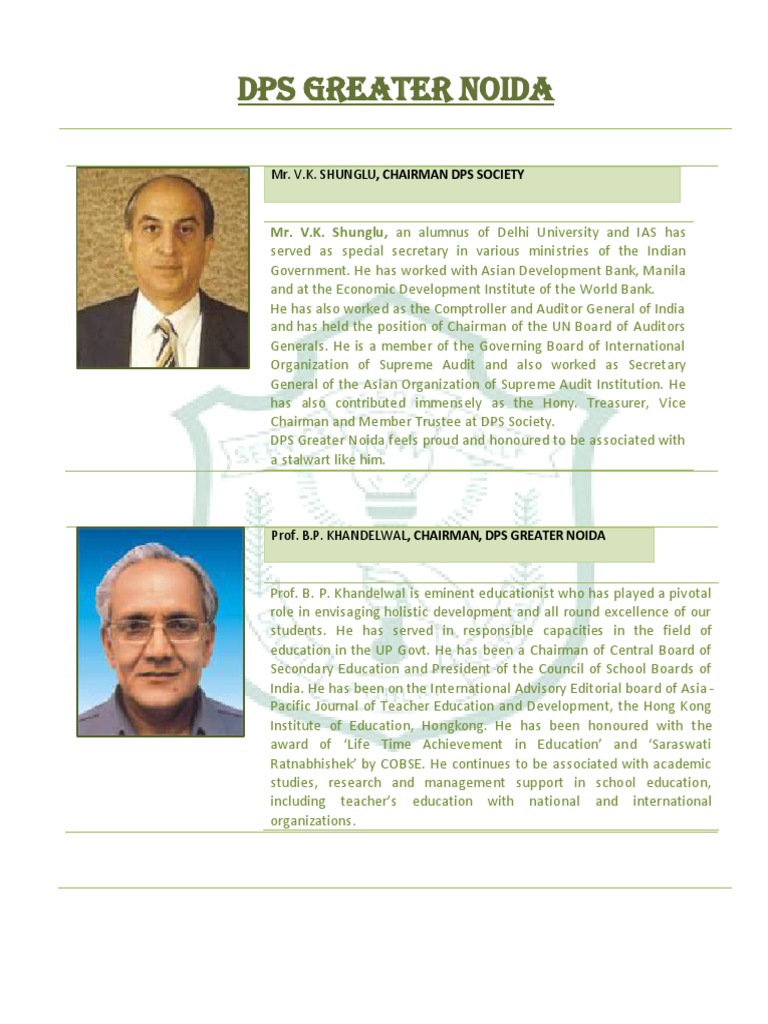 Faculty Directory of DPS Greater Noida | PDF | Schools | Further Education