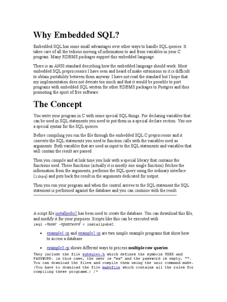 Why Embedded SQL?: Installpubs2 | PDF | Ibm Db2 | Sql