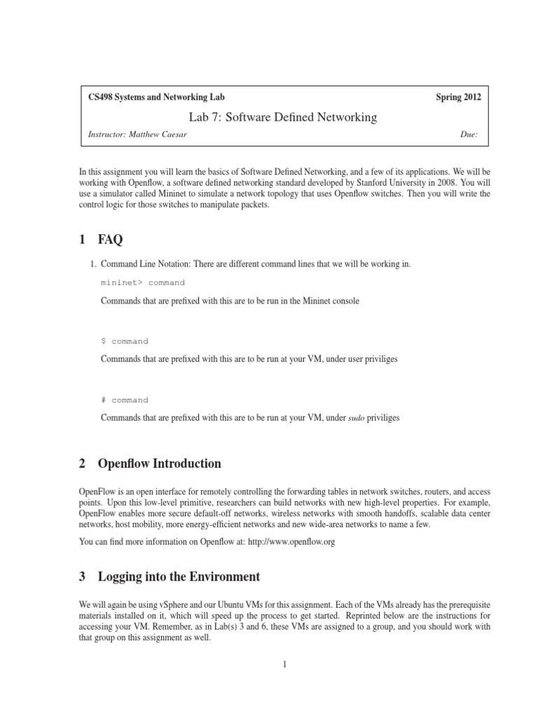 Lab7 Opensflow | PDF | Network Switch | Computer Network