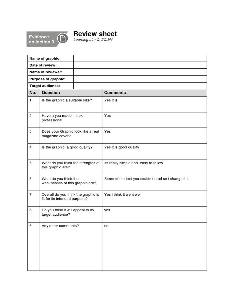 Graphic Review Checklist Template | PDF | Career & Growth