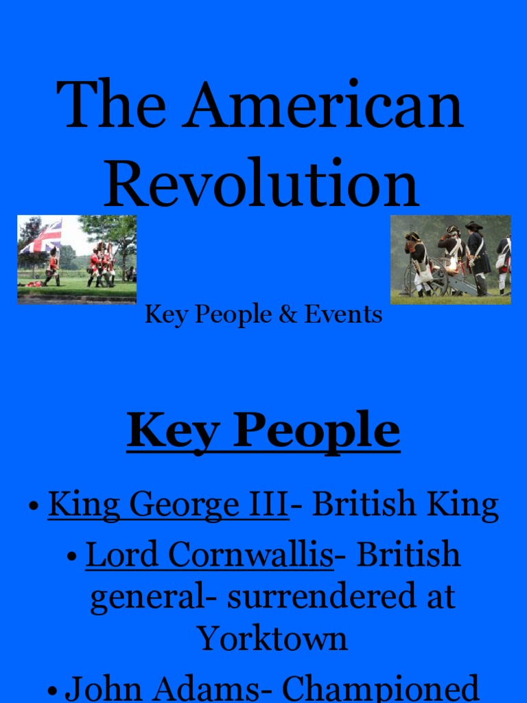 Key Figures and Events of the American Revolution | PDF | American ...