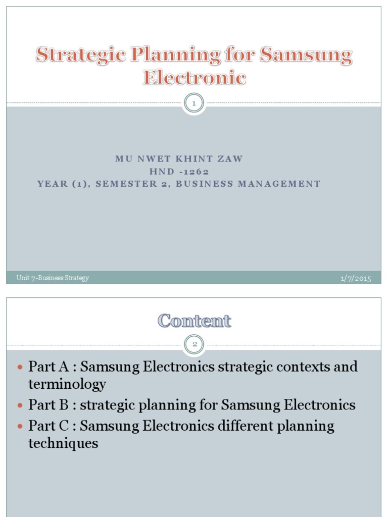 business strategy Samsung | Strategic Planning | Strategic Management