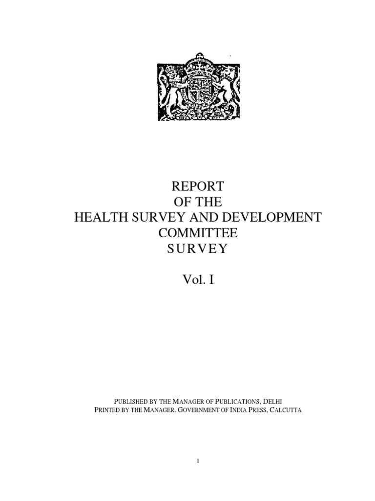 Bhore Committee Report 1946 Vol 1 | PDF | Sanitation | Smallpox