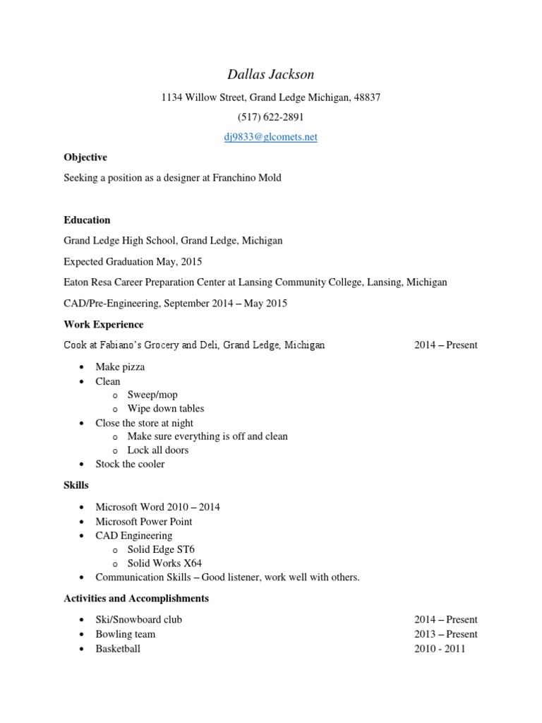 Dallas Jackson's Designer Resume | PDF