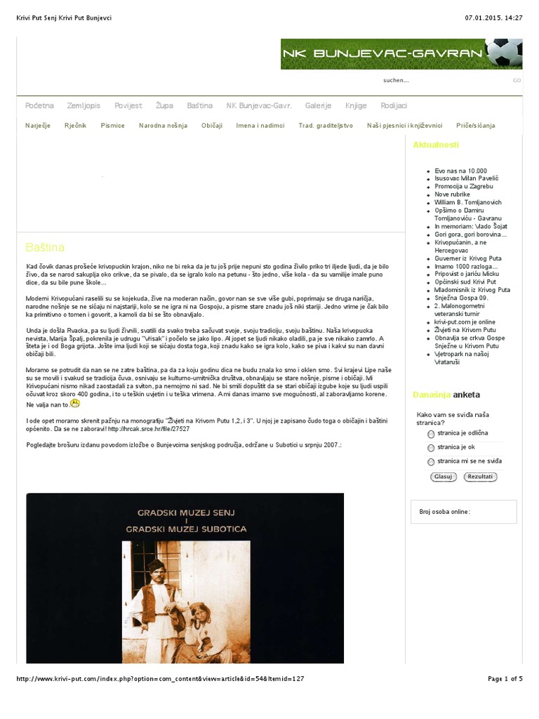 Krivi Put Senj Krivi Put Bunjevci | PDF | Social Science