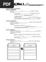 World War 1 Worksheet | PDF | Central Powers | World War I