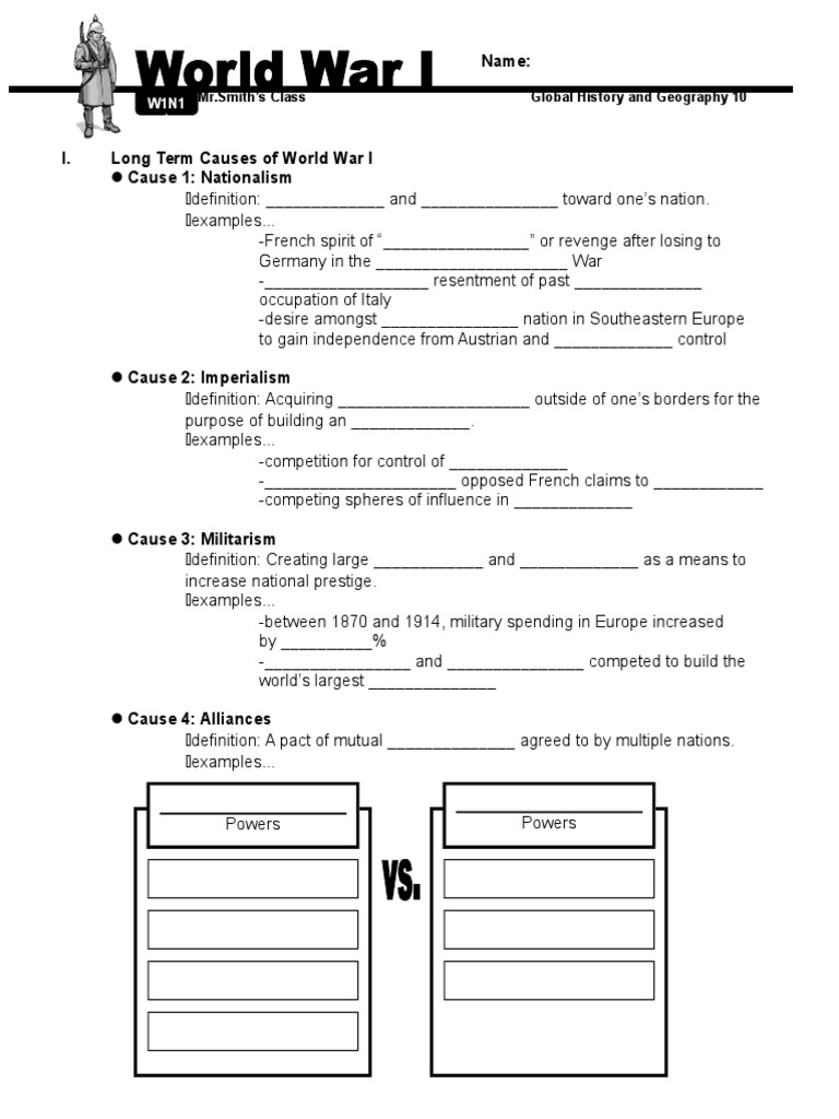 High School WWI Causes Overview | PDF