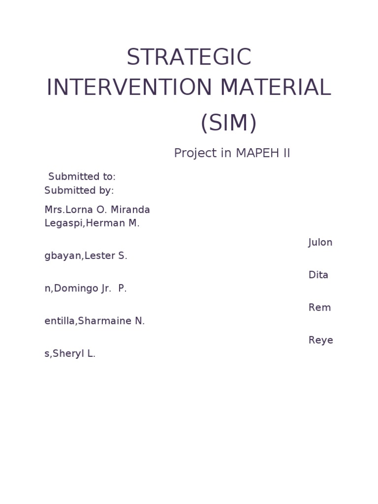 Strategic Intervention Material | PDF | Musical Instruments ...