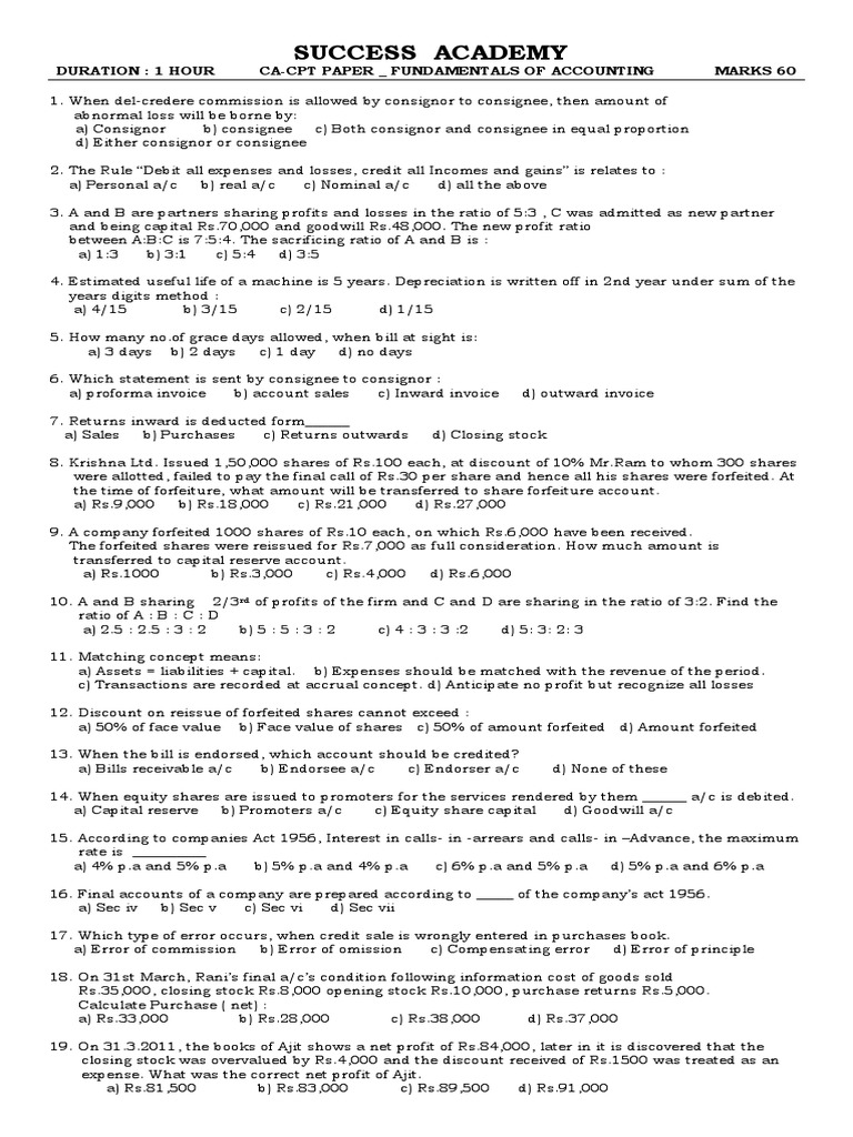 CPT Paper | Download Free PDF | Debits And Credits | Expense