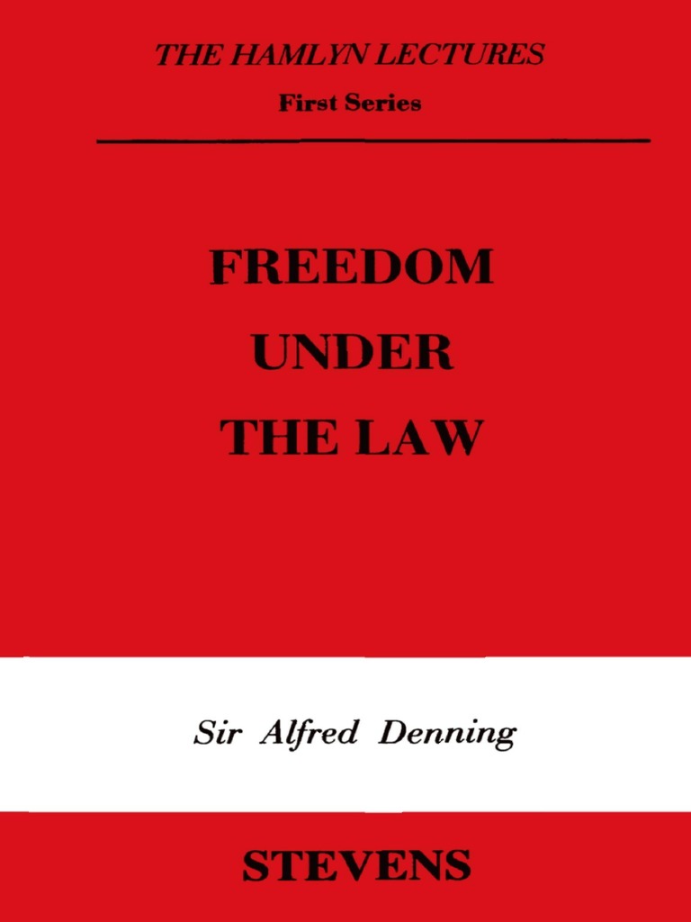 The Hamlyn Lectures 01 - Freedom Under The Law (1949) by The RT Hon Sir ...