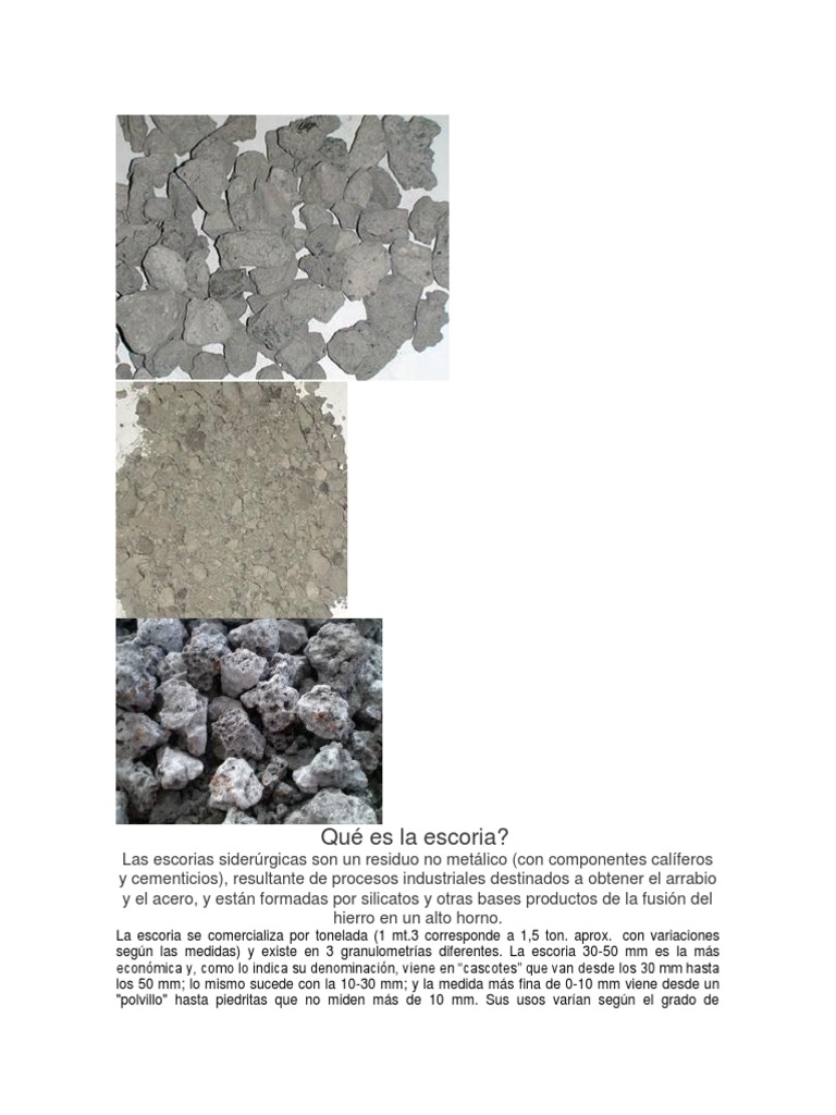 Definición y usos de la escoria | PDF | Materiales | Industrias