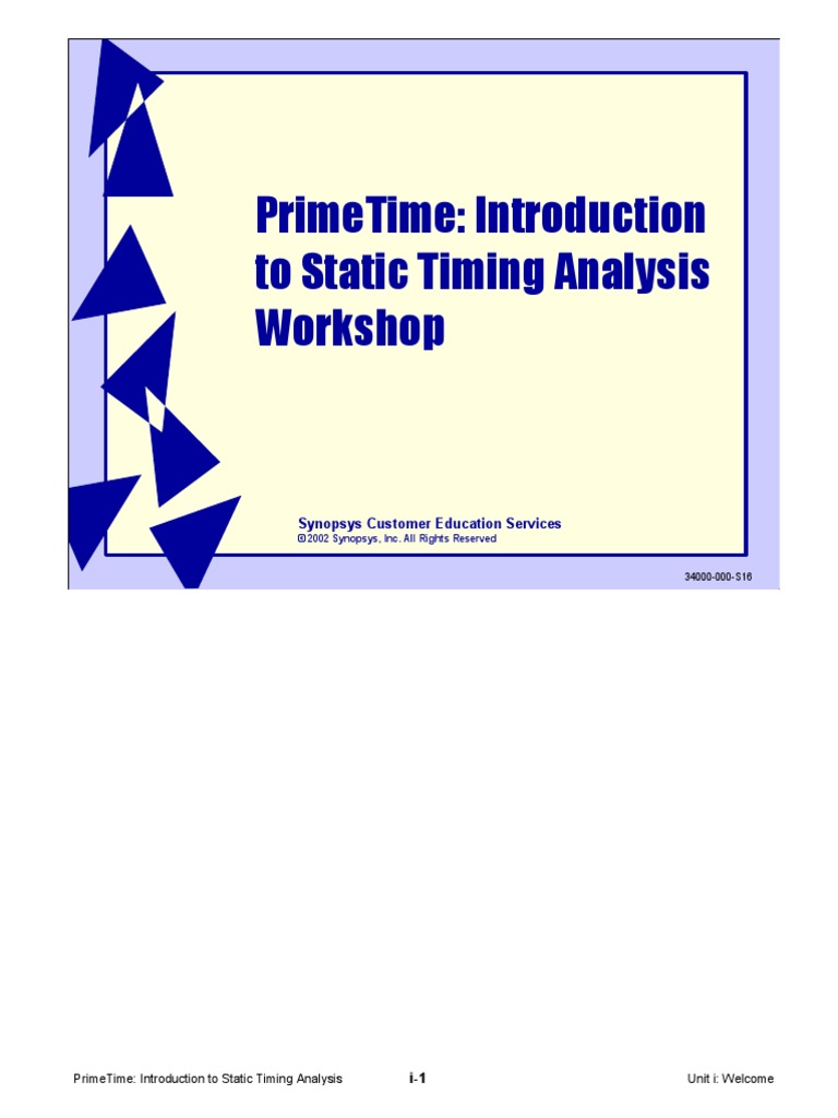 Synopsys PrimeTime - Introduction To Static Timing Analysis Workshop ...