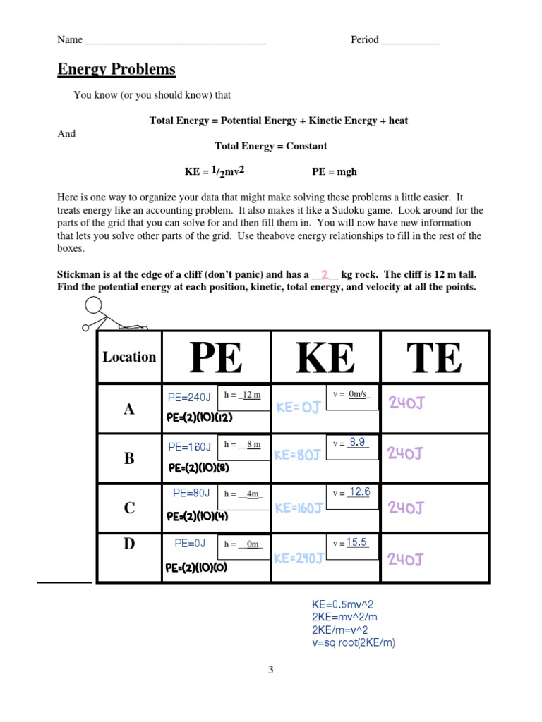 PE KE TE: Energy Problems | PDF
