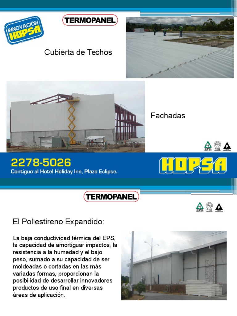 Termopaneles EPS para Techos y Fachadas | PDF | Poliestireno | Industrias