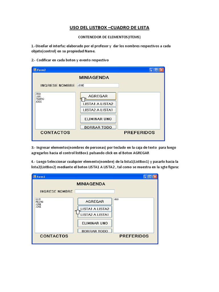 Uso Del Listbox | PDF | Áreas de informática | Informática