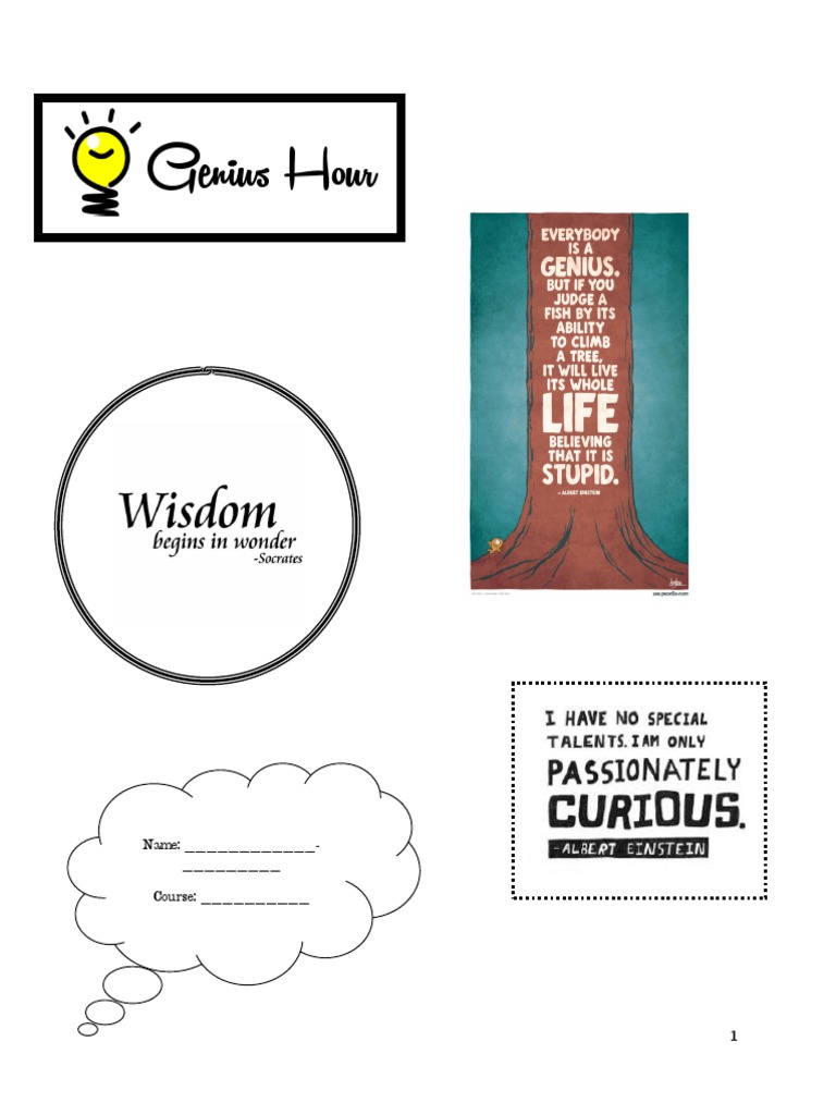 Genius Hour Packet | PDF | Psychological Concepts | Cognition