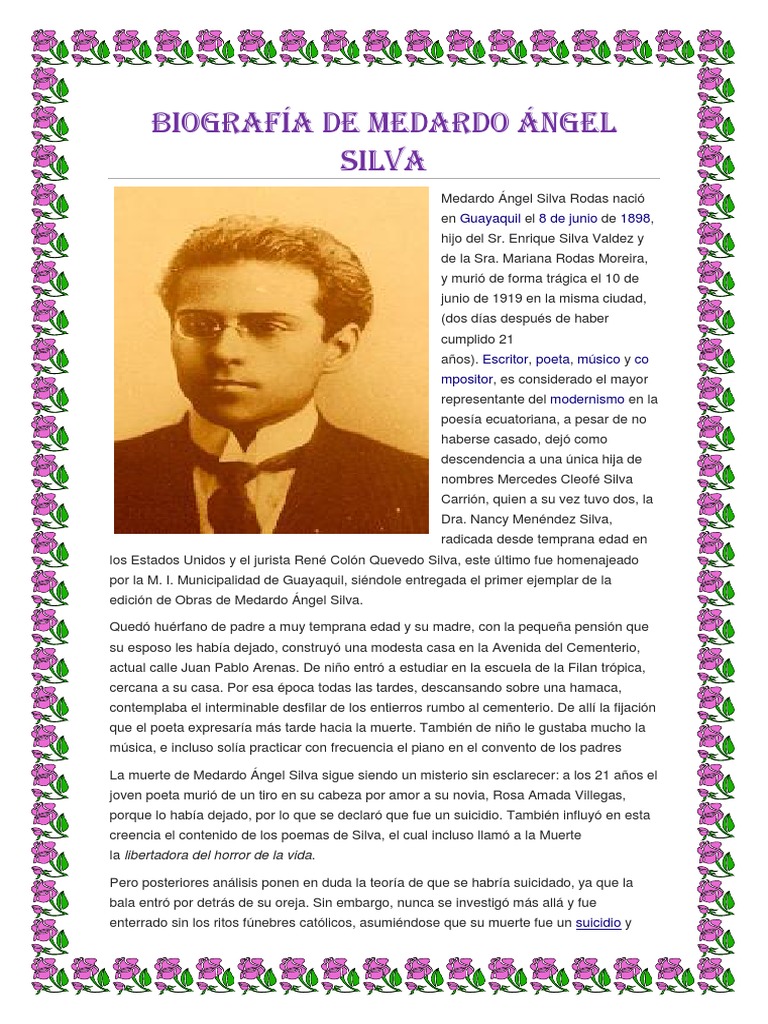 Biografía de Medardo Ángel Silva | Poesía | Ficción y literatura