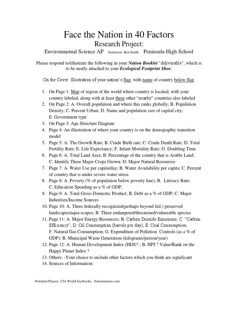 Environmental Nation Profile Guide | PDF