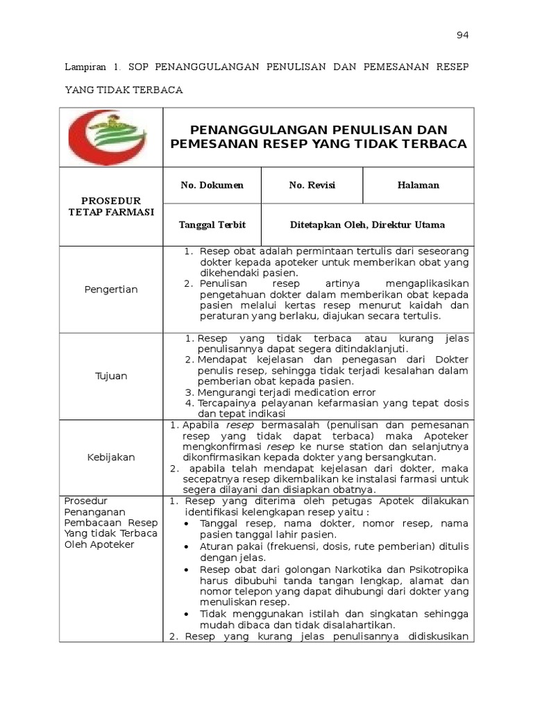 SPO Tulisan Tidak Terbaca Example | PDF