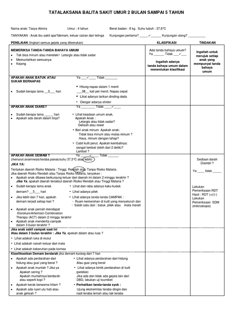 Format Pengkajian MTBS | PDF