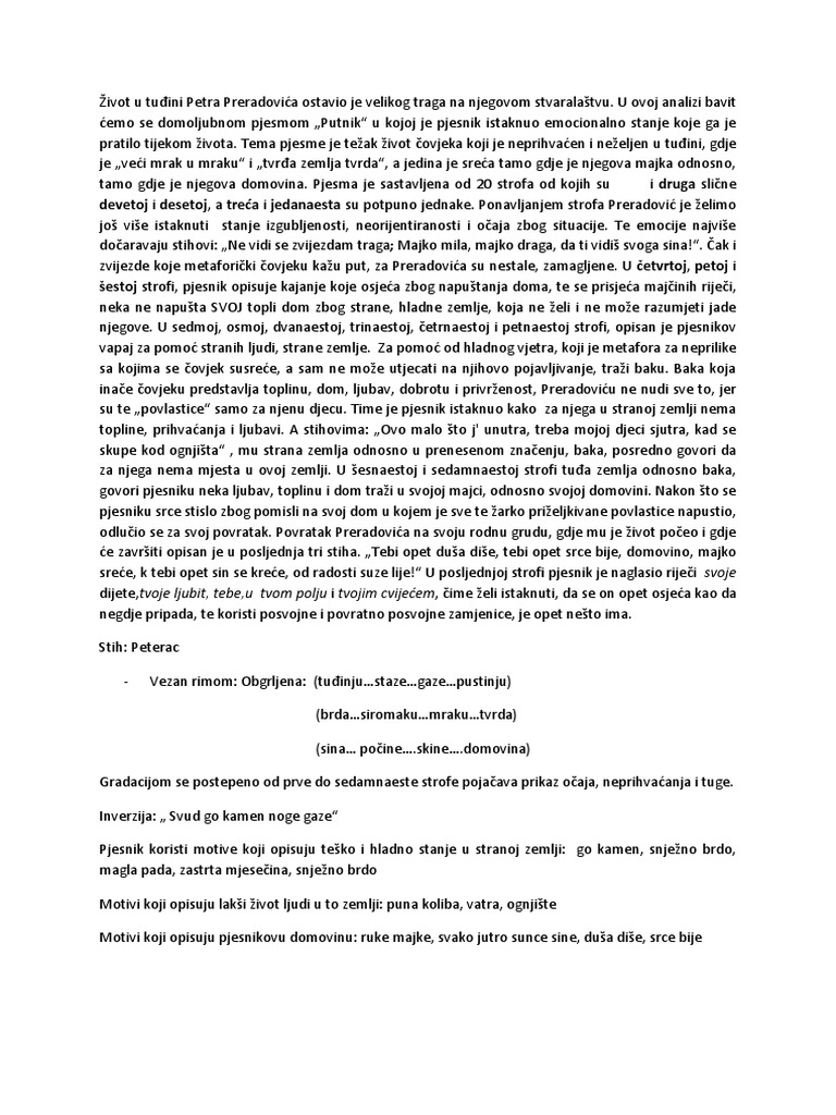 Petar Preradović-Putnik | PDF