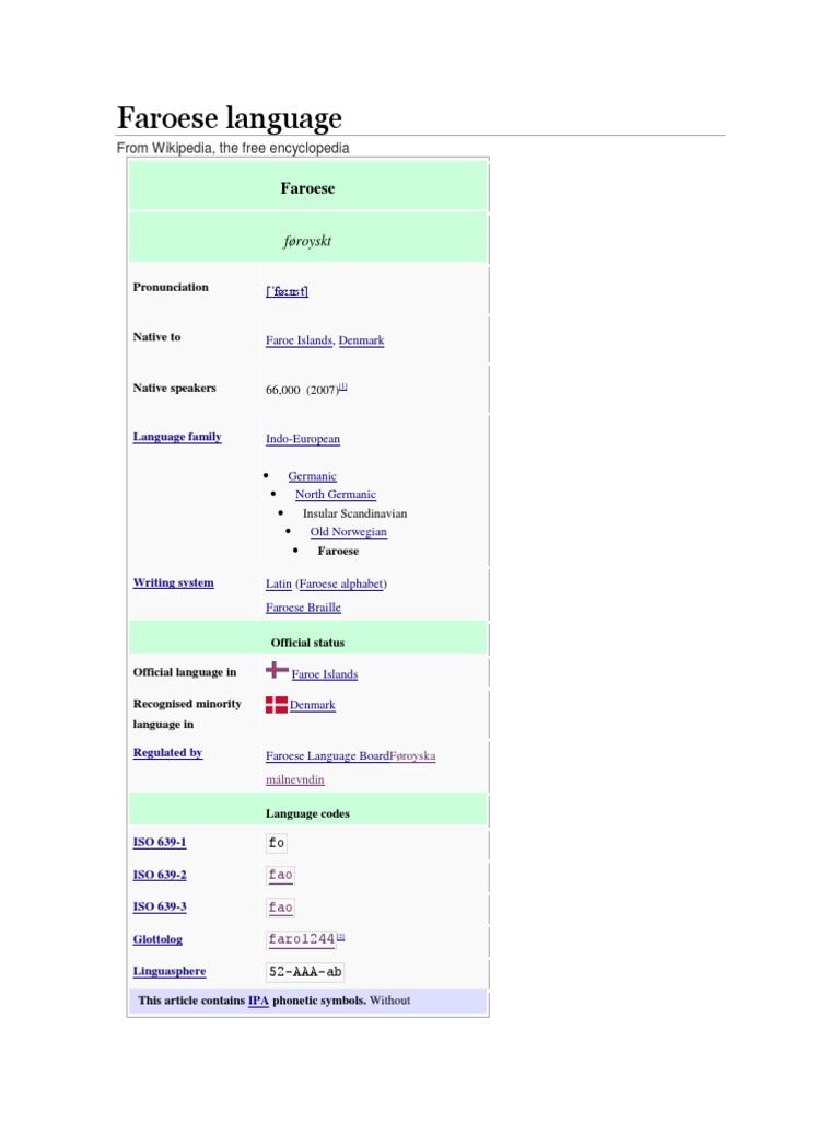 Faroese Language | Linguistics | Semiotics