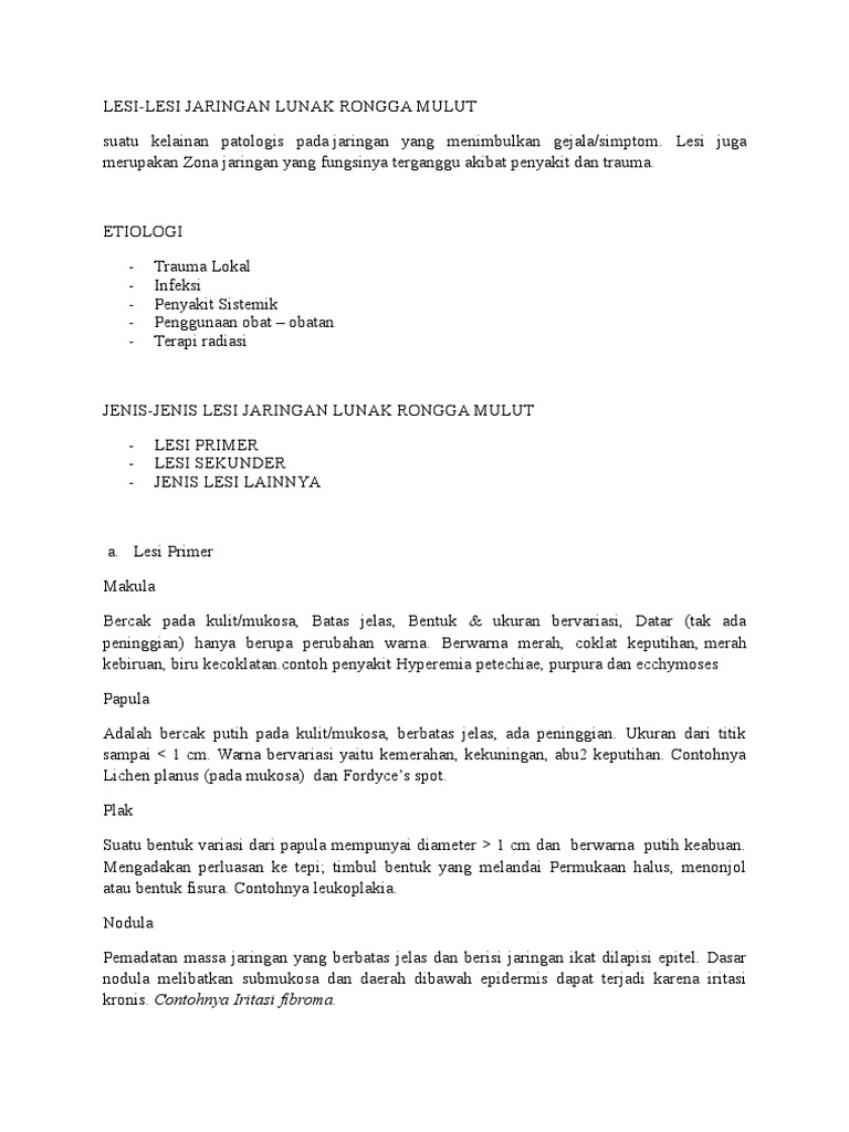 Macam-Macam Lesi | PDF