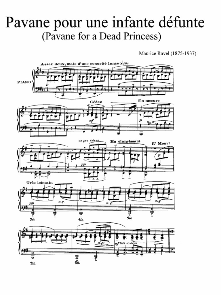 Maurice Ravel - Pavane For Dead Princess | PDF