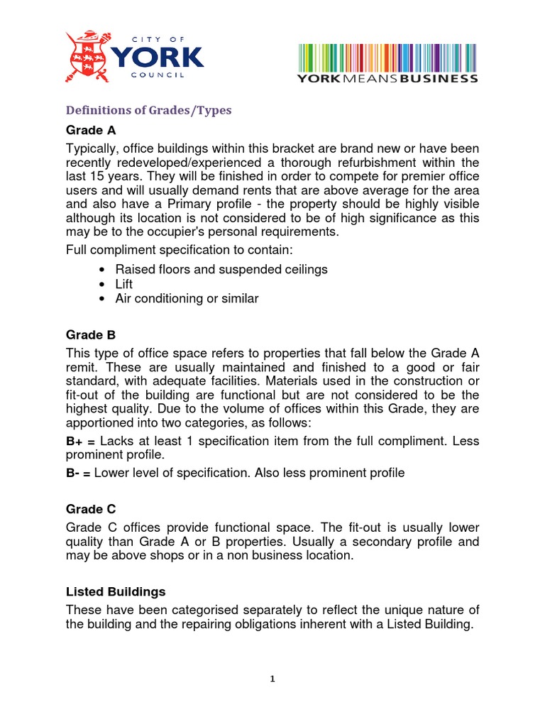 Understanding Office Space Grades | PDF | Specification (Technical ...