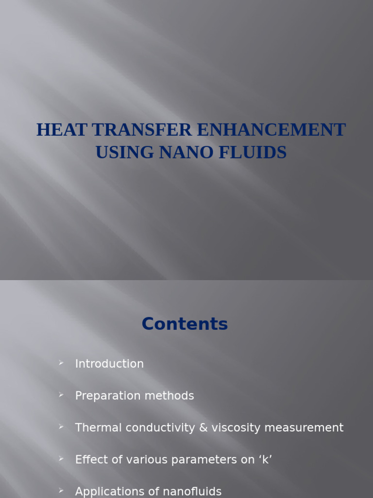 Heat Transfer Enhancement Using Nano Fluids | PDF | Nanoparticle | Nanotechnology
