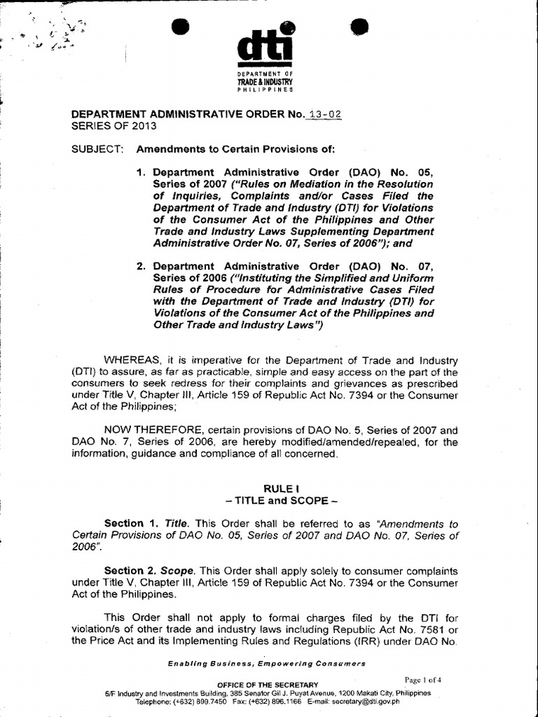Department Administrative Order No. 13-02 | Mediation | Common Law
