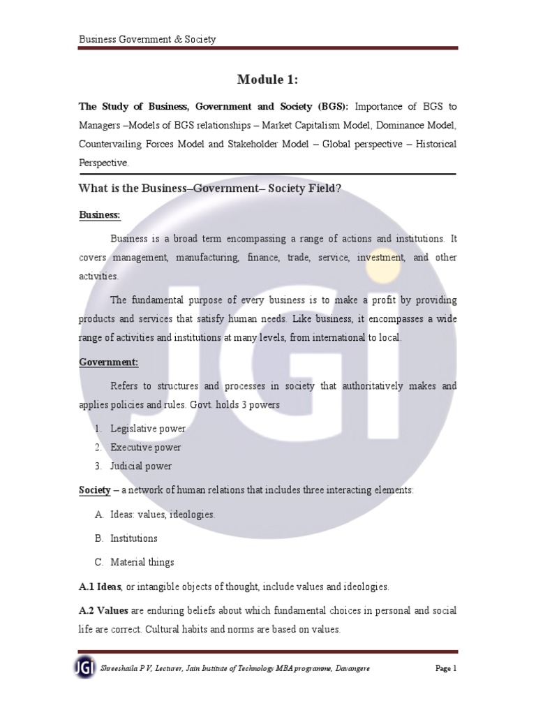 BGS Entire Notes | PDF | Corporate Governance | Governance