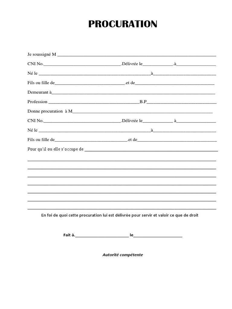 PROCURATION | PDF | Affaires