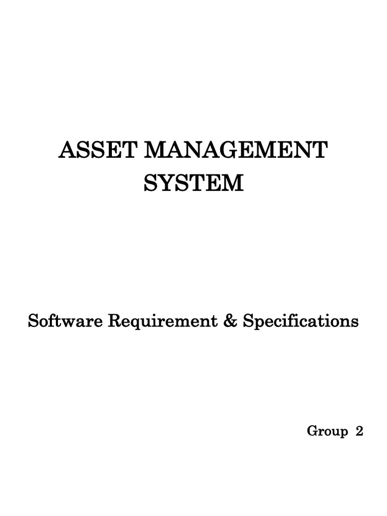 Asset Management System - SRS | PDF | Teaching Methods & Materials