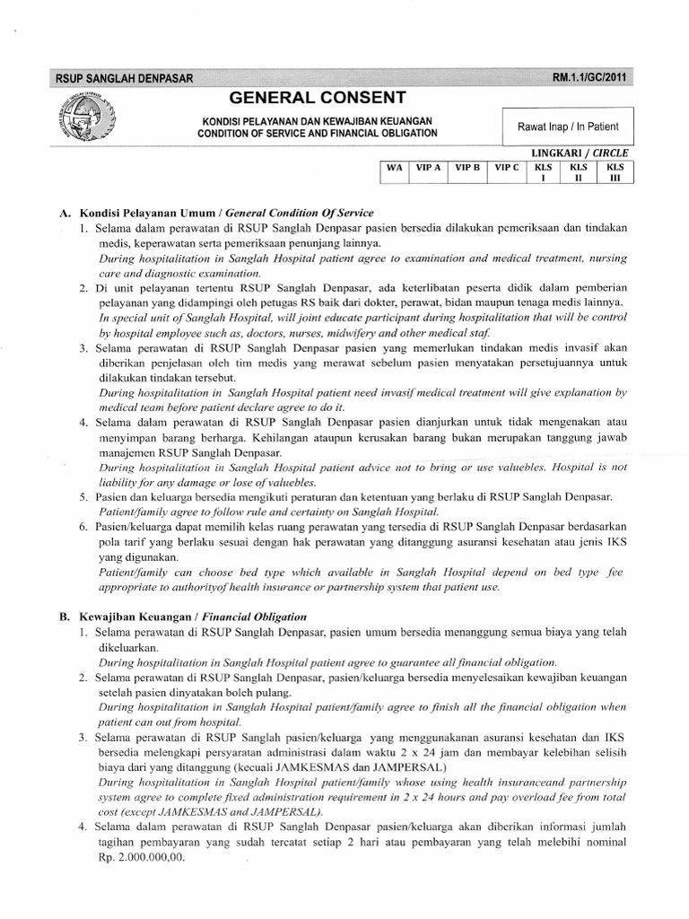 General Consent RS Sanglah | PDF