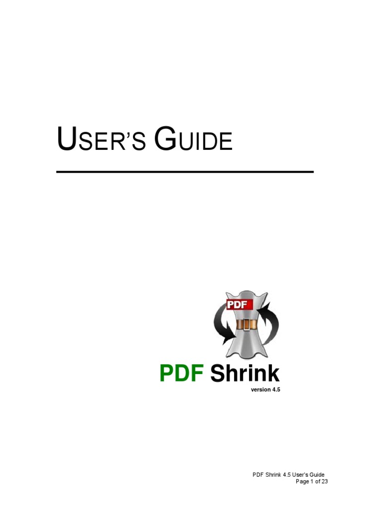 PDF Shrink 4 User Guide | PDF | Portable Document Format | Computer Data