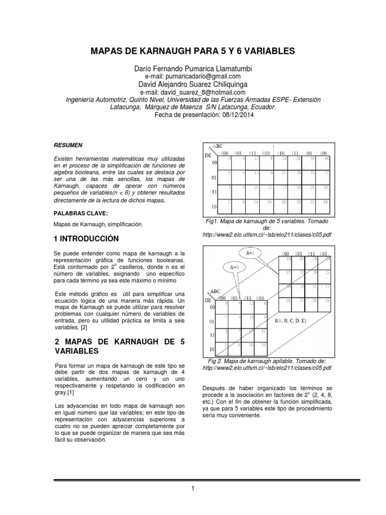 Mapas de Karnaugh: 5 y 6 Variables | PDF | Enseñanza de matemática ...
