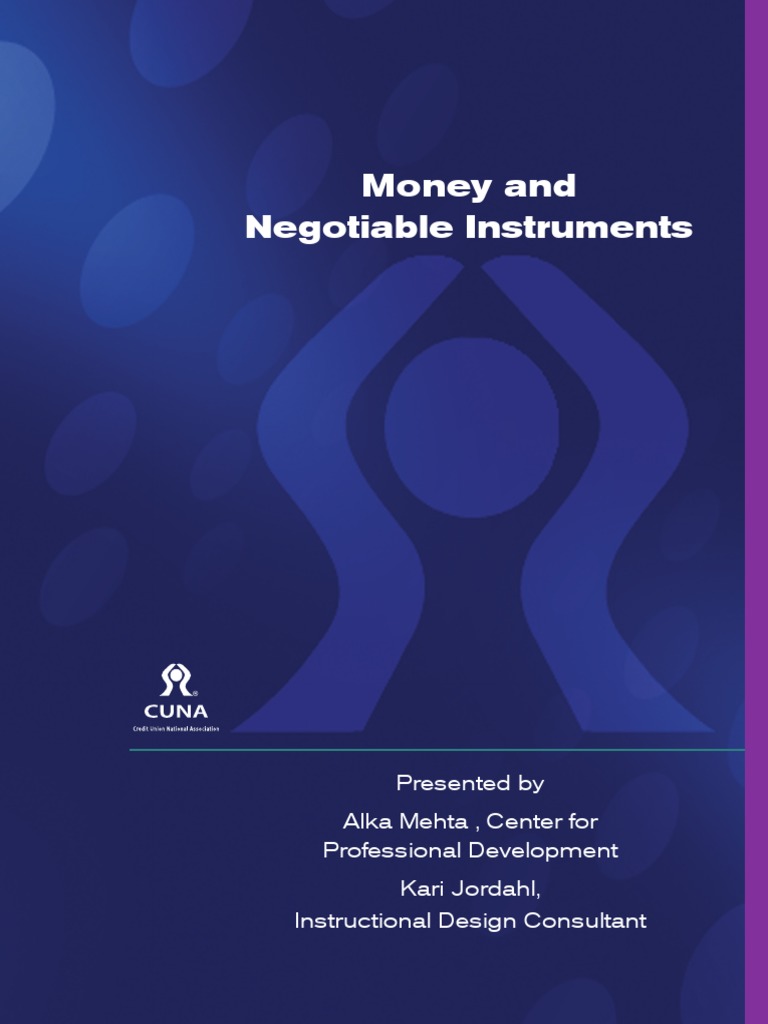 Money and Negotiable Instruments | PDF | Cheque | Banknote